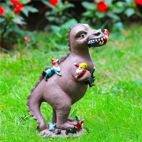 Accents | Garden Gnomes Galore Trex Eating Gnomes Garden Statue ...